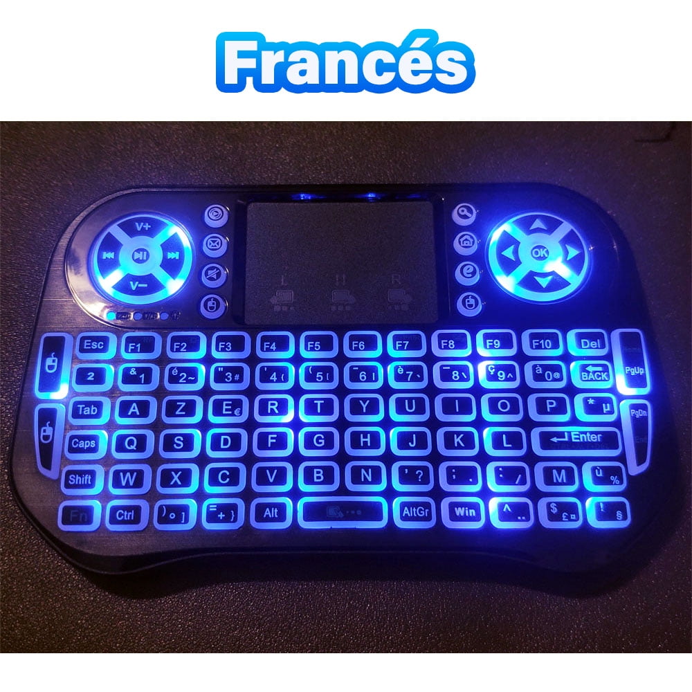 Bluetooth Wireless Mini Keyboard Backlit 2.4G USB English Russian ...