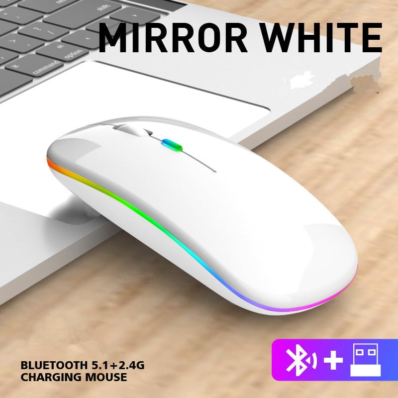 Bluetooth Wireless Mouse Gamer Rechargeable Wireless Computer Mause RGB ...