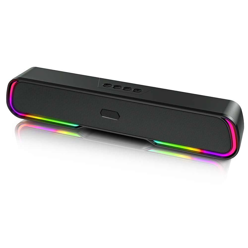 Bluetooth Wireless Sound Bar Speaker, RGB Light Computer Speaker Stereo ...