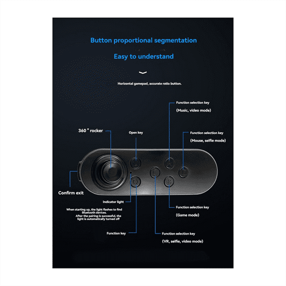 Bluetooth Wireless VR Remote Game Controller Joystick Gamepad ...