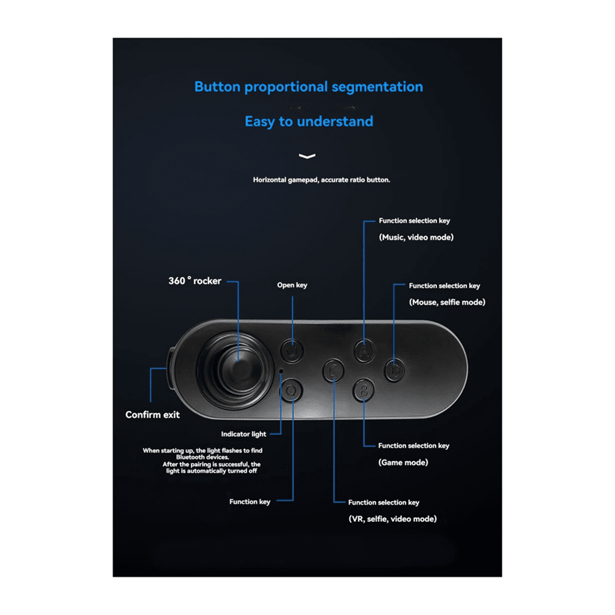 Bluetooth Wireless VR Remote Game Controller Joystick Gamepad ...