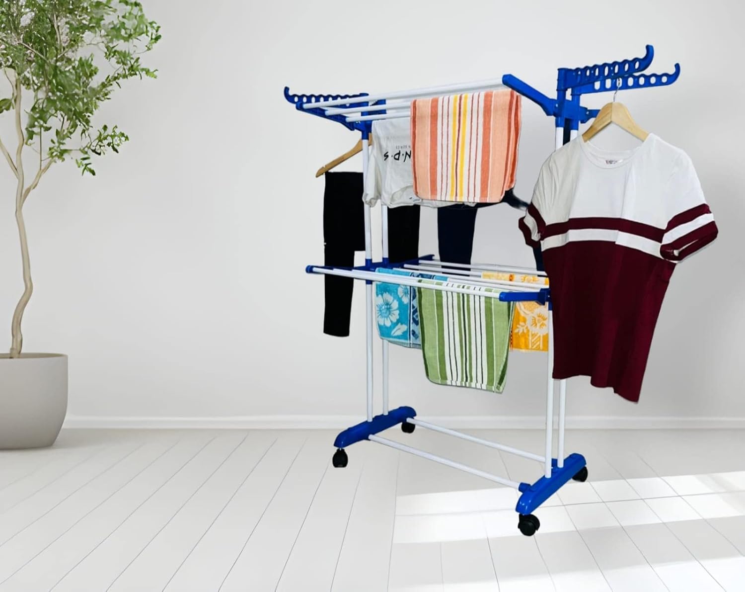 Bluevista Royal White Double Supported 2 Tier Cloth Drying Stand with ...