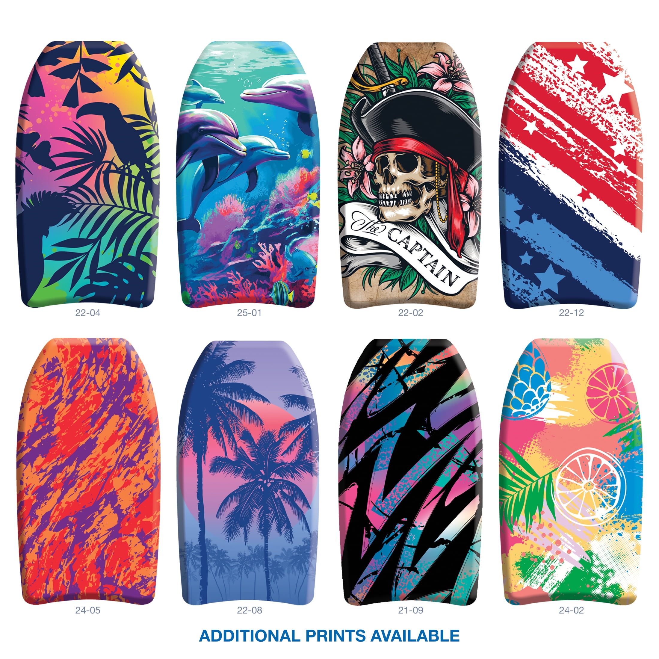 Bluewater Beach 33in Foam Bodyboard with Leash and Multicolor Tropical ...