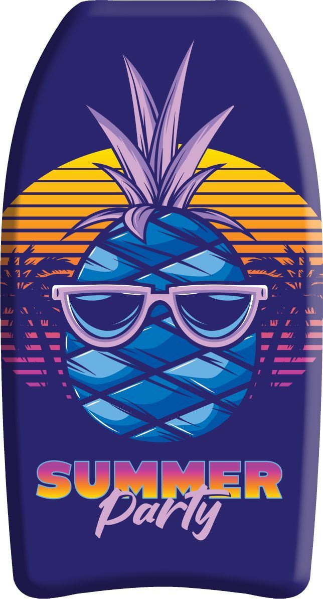 Bluewater Beach 37" Foam Bodyboard with Leash, Vibrant Pineapple Print ...