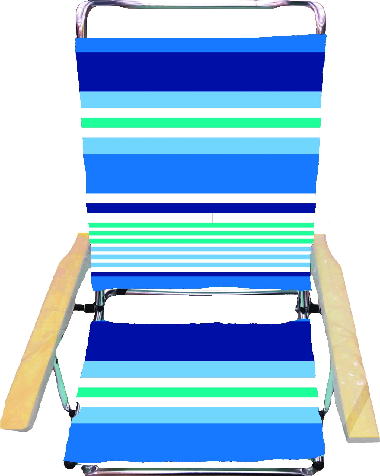 Bluewater Beach Alum 5 Pos Lay-Flat Beach Chair, 8" Seat Height, Wood ...