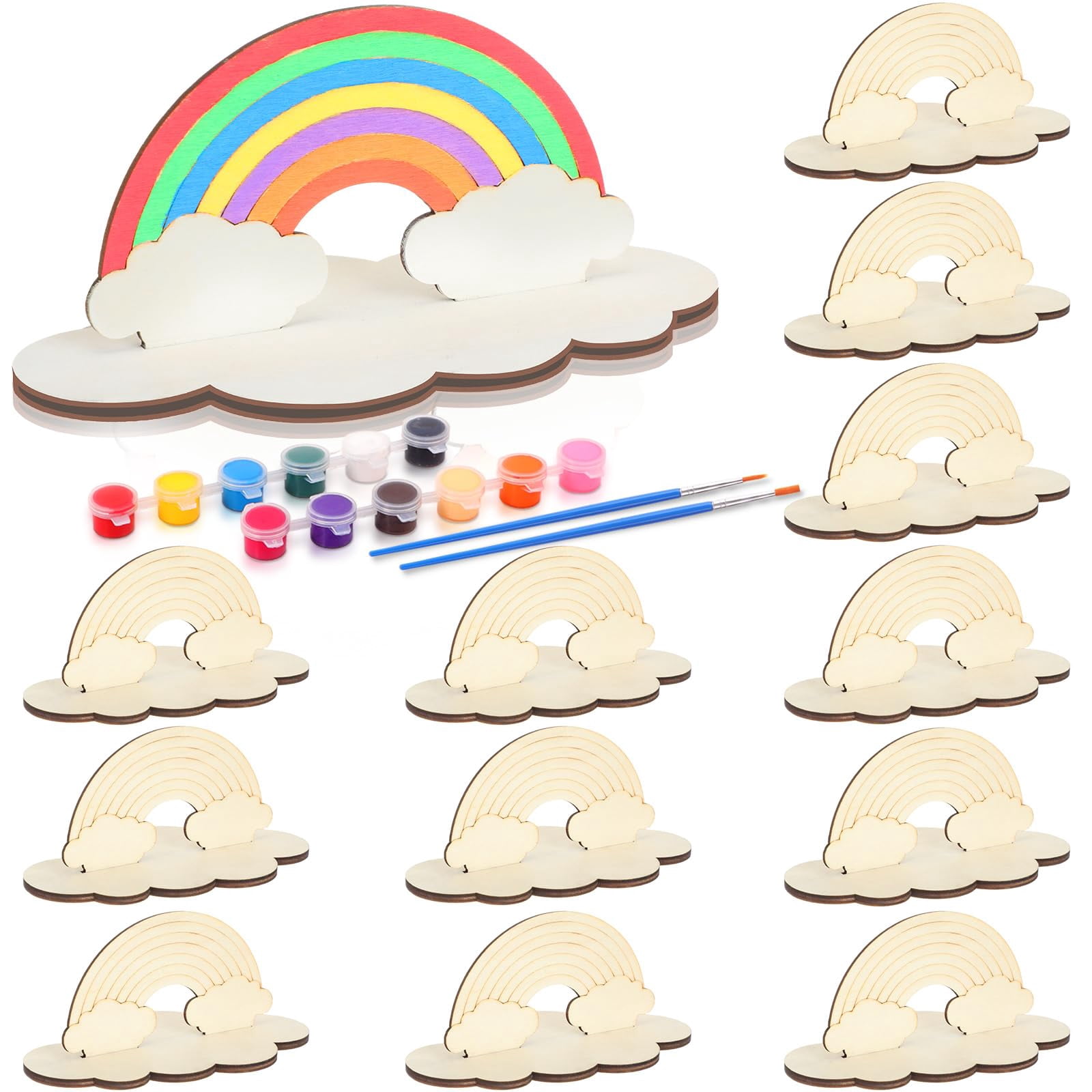 Blueweenly 12 Sets Rainbow Crafts for Kids Rainbow Art Painting Sets ...
