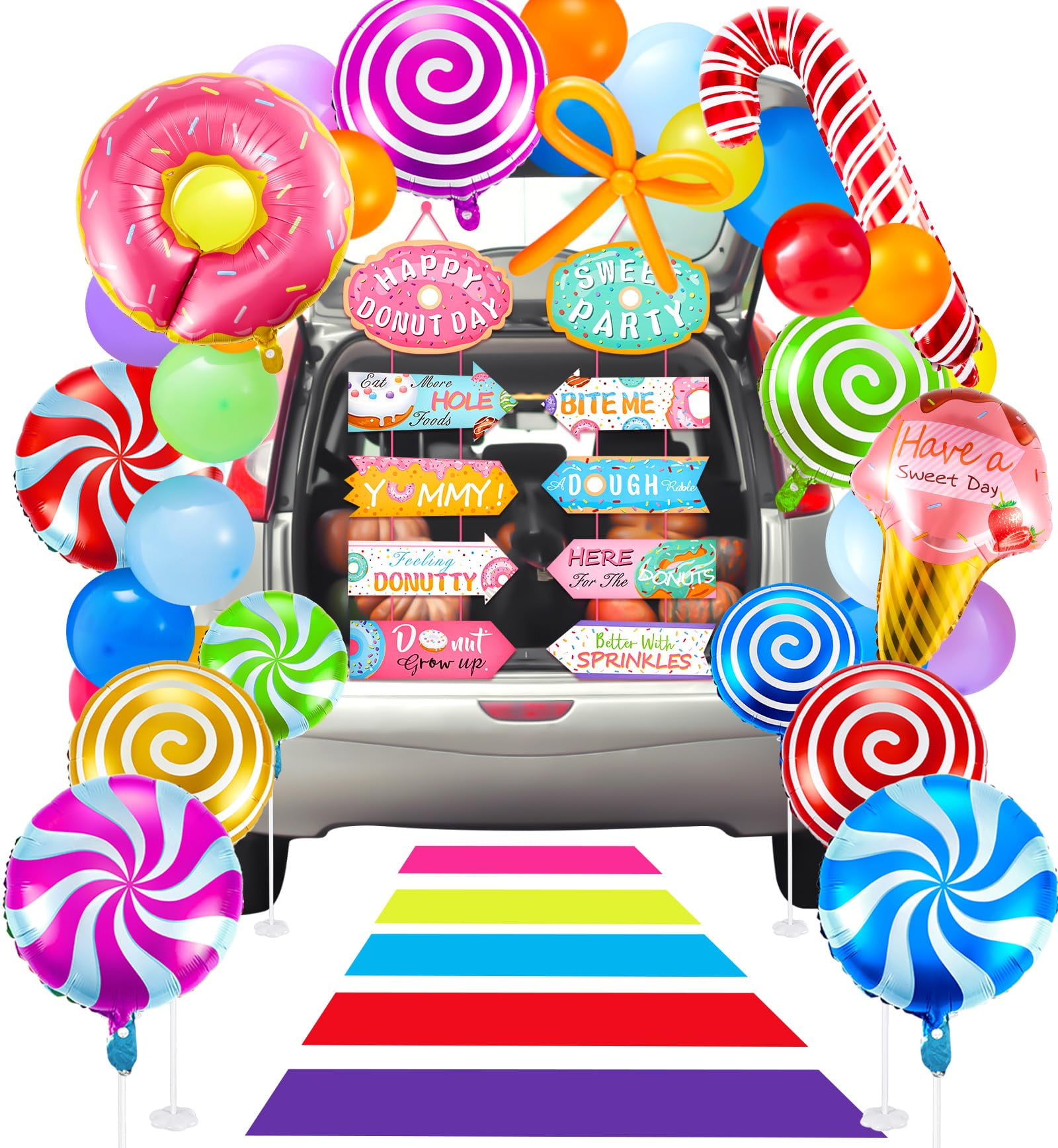 Blueweenly 147 Pcs Candyland Party Decorations, Candy Land Foil ...