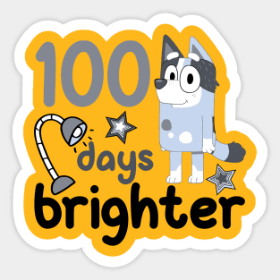 Bluey 100 Days Brighter Sticker Bluey Stickers For Kids, Bluey Stickers ...