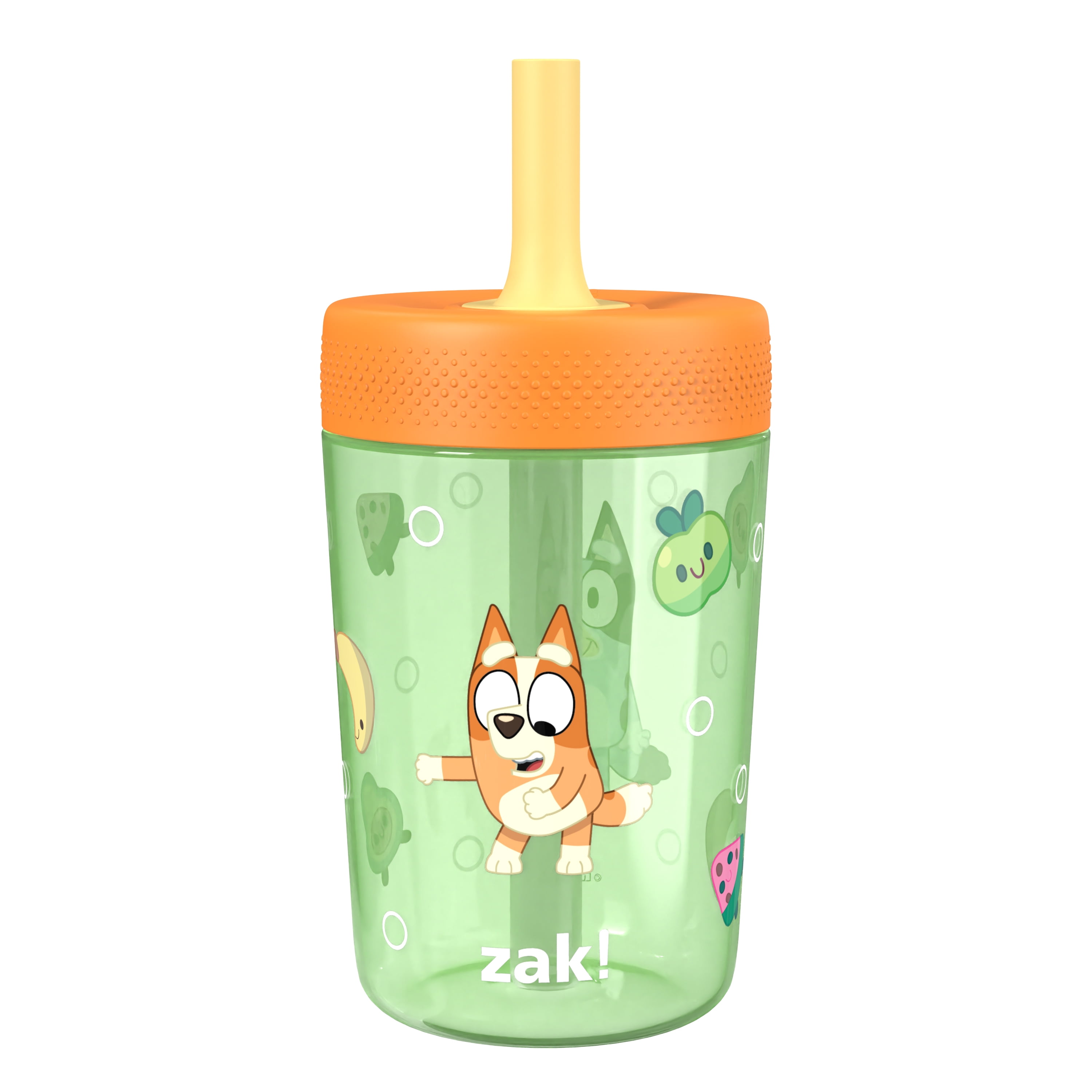 Bluey 12oz Leakproof Straw Capri Tumbler, Green Kids Water Bottle ...