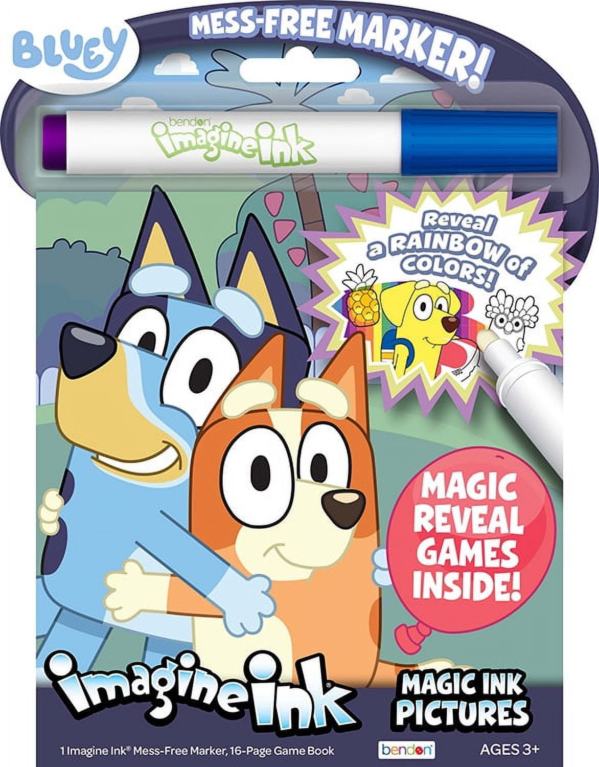 Bluey 16-Page Imagine Ink Coloring Book with Mess Free Marker - Walmart.com