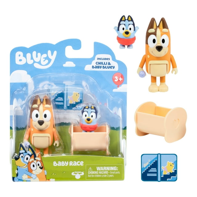 Bluey S10, 2-Pack Figure Set, Includes Baby Bluey & Chilli, Toddler Toy ...