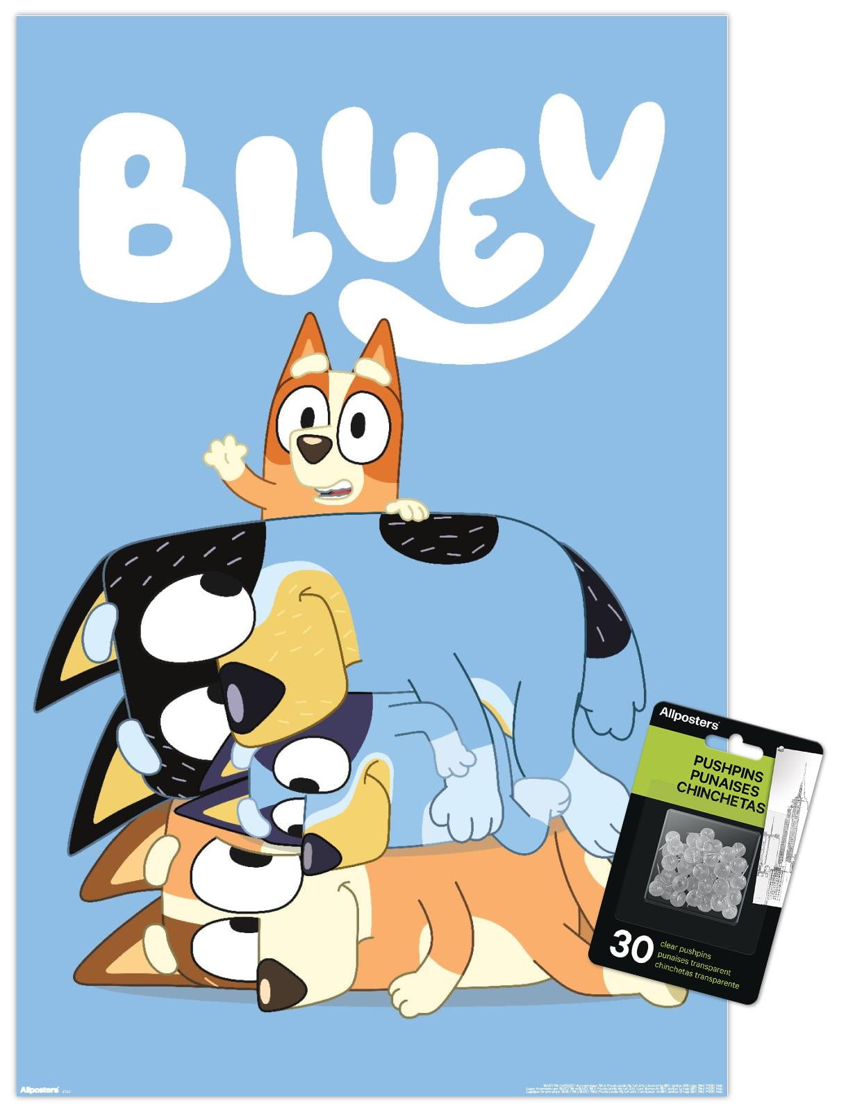 Bluey (2018) - Stacked Up Family Fun Wall Poster with Push Pins, 14.725 ...