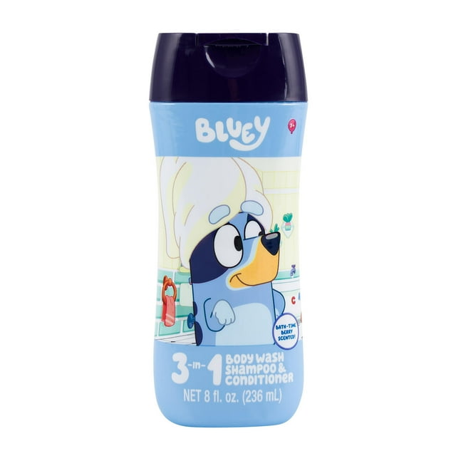 Bluey 3 In 1 Body Wash Shampoo & Conditioner - Bath-Time Berry Scented ...