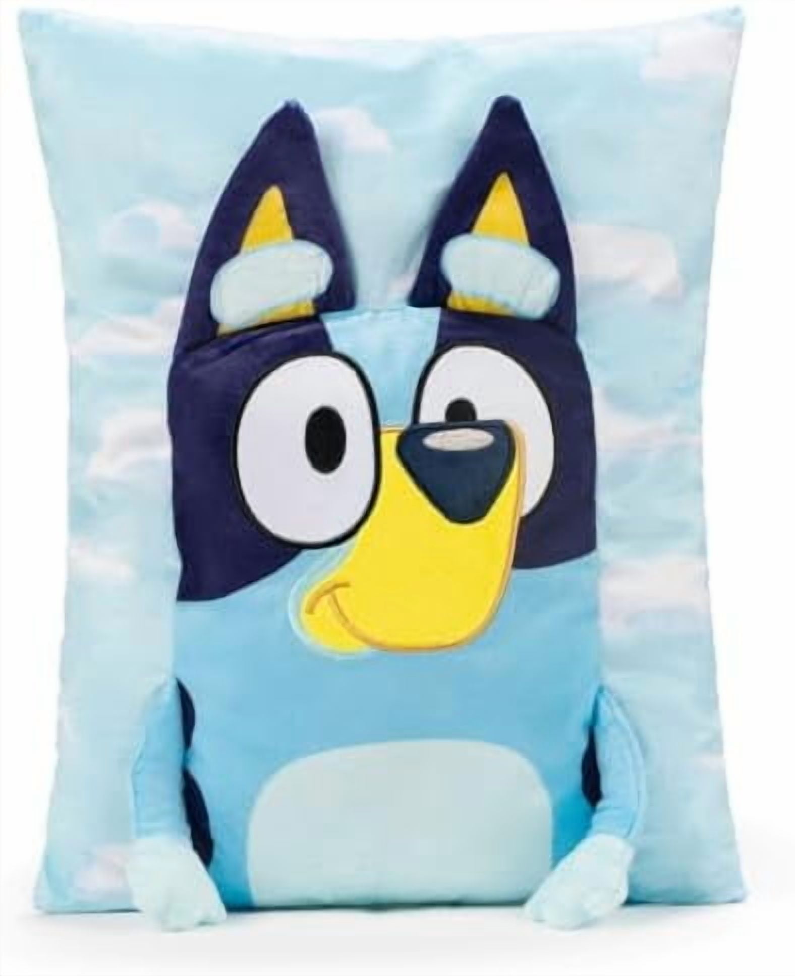 Bluey 3D Snuggle Pillow - Super Soft Blue Plush Pillow - Measures 15 ...