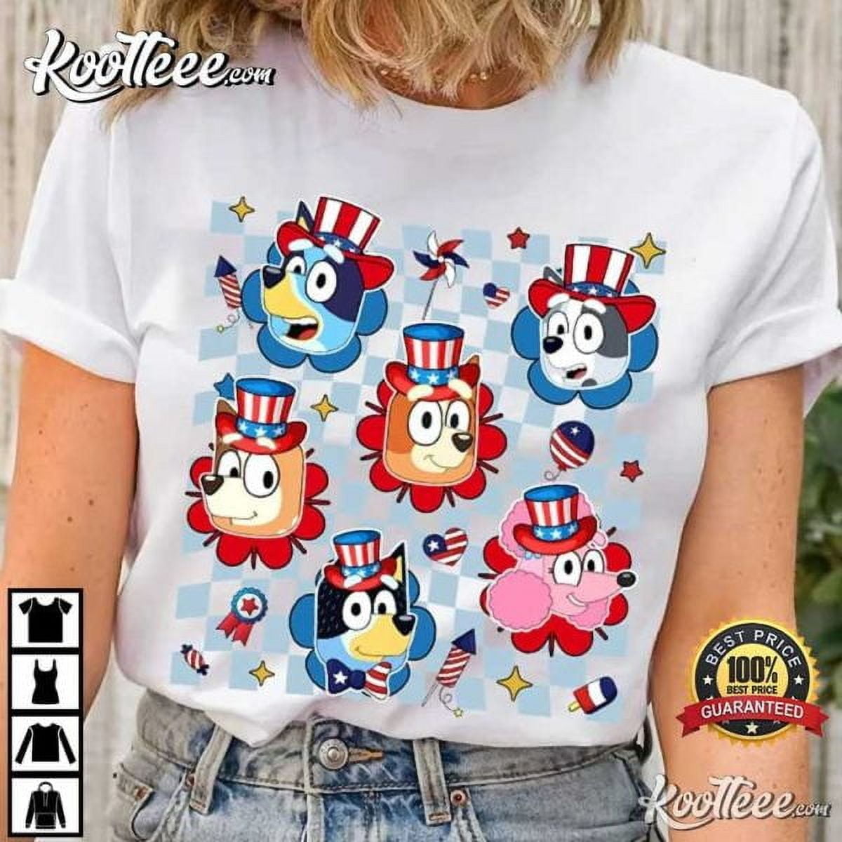 Bluey 4Th Of July 2023 T-Shirt Shirt, Size M, Tee Ash New - Walmart.com