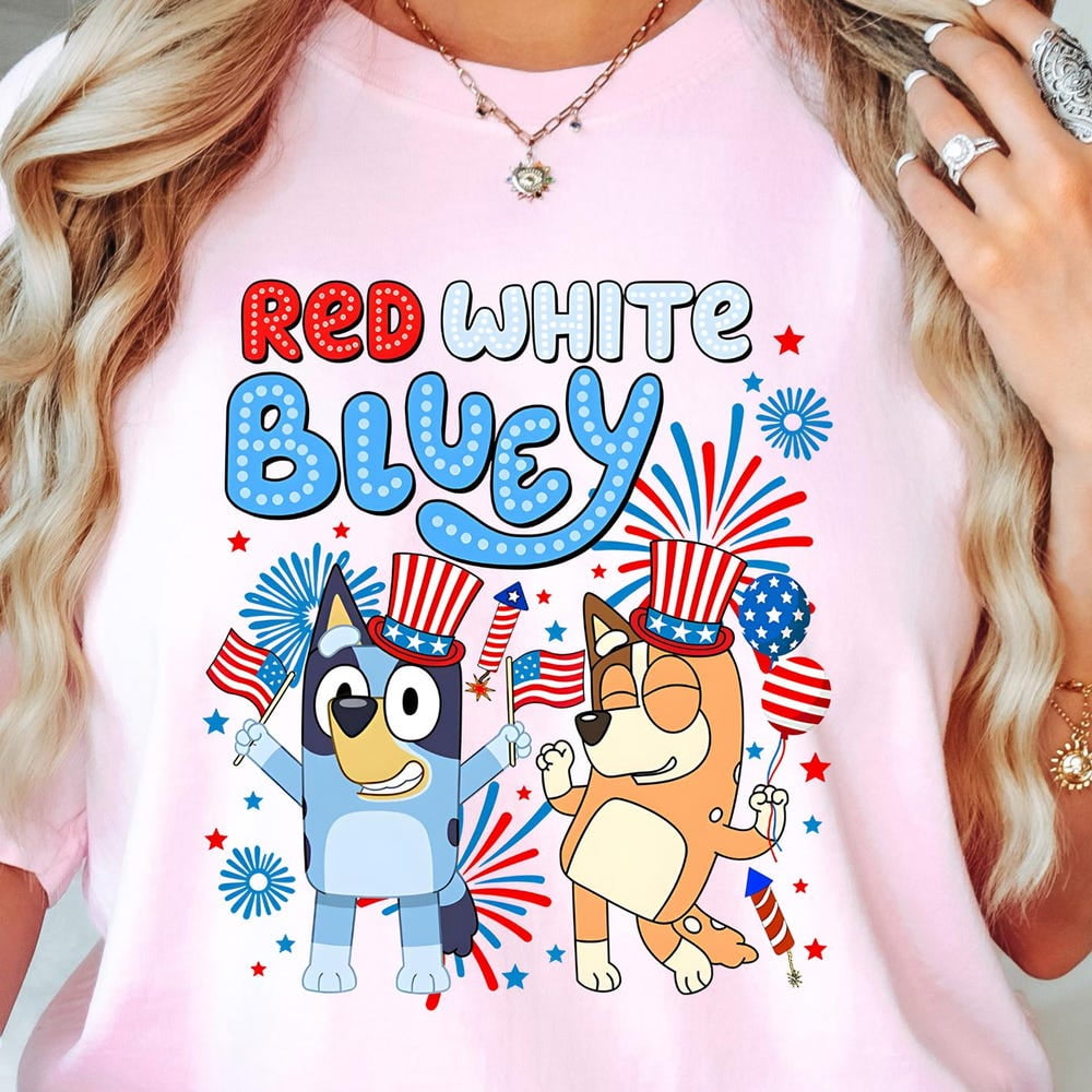 Bluey 4Th Of July Shirt - Comfort Colors Usa Patriotic Tee, Matching ...