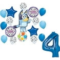 Bluey 4th Birthday Party Supplies Balloon Bouquet Decorations With Paw ...