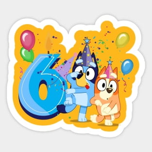 Bluey 6Th Birthday Boy Sticker Bluey Stickers For Kids, Bluey Stickers ...