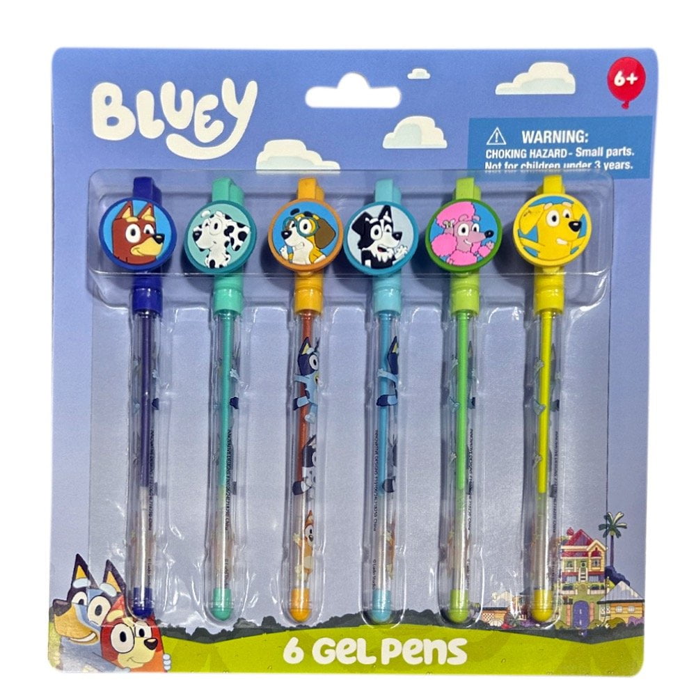 Bluey 6pk Gel Pens on Card - Walmart.com