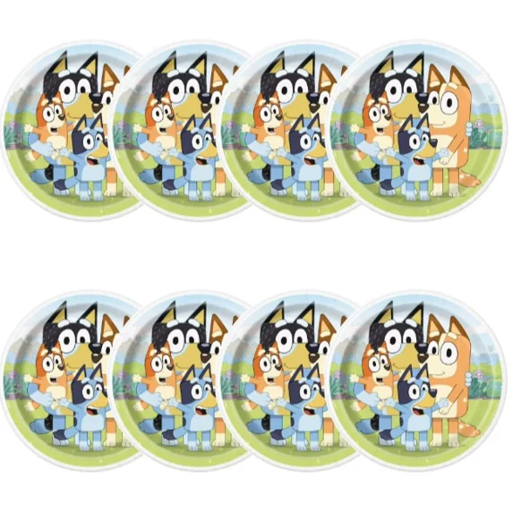 Bluey 9" Party Plates 8Ct | Birthday Supplies | Kids Cartoon Theme ...