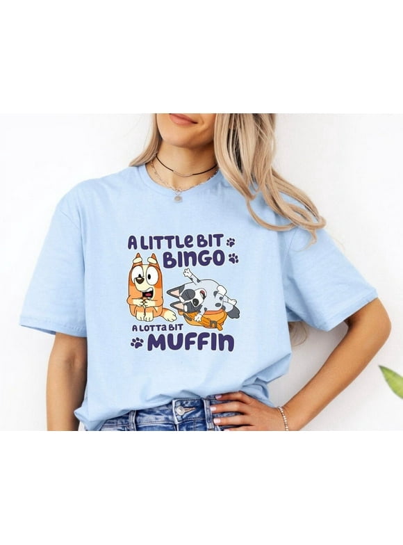 Bluey A Little Bit Bingo A Lotta Bit Muffin Bluey Shirt, Cartoon Bluey ...