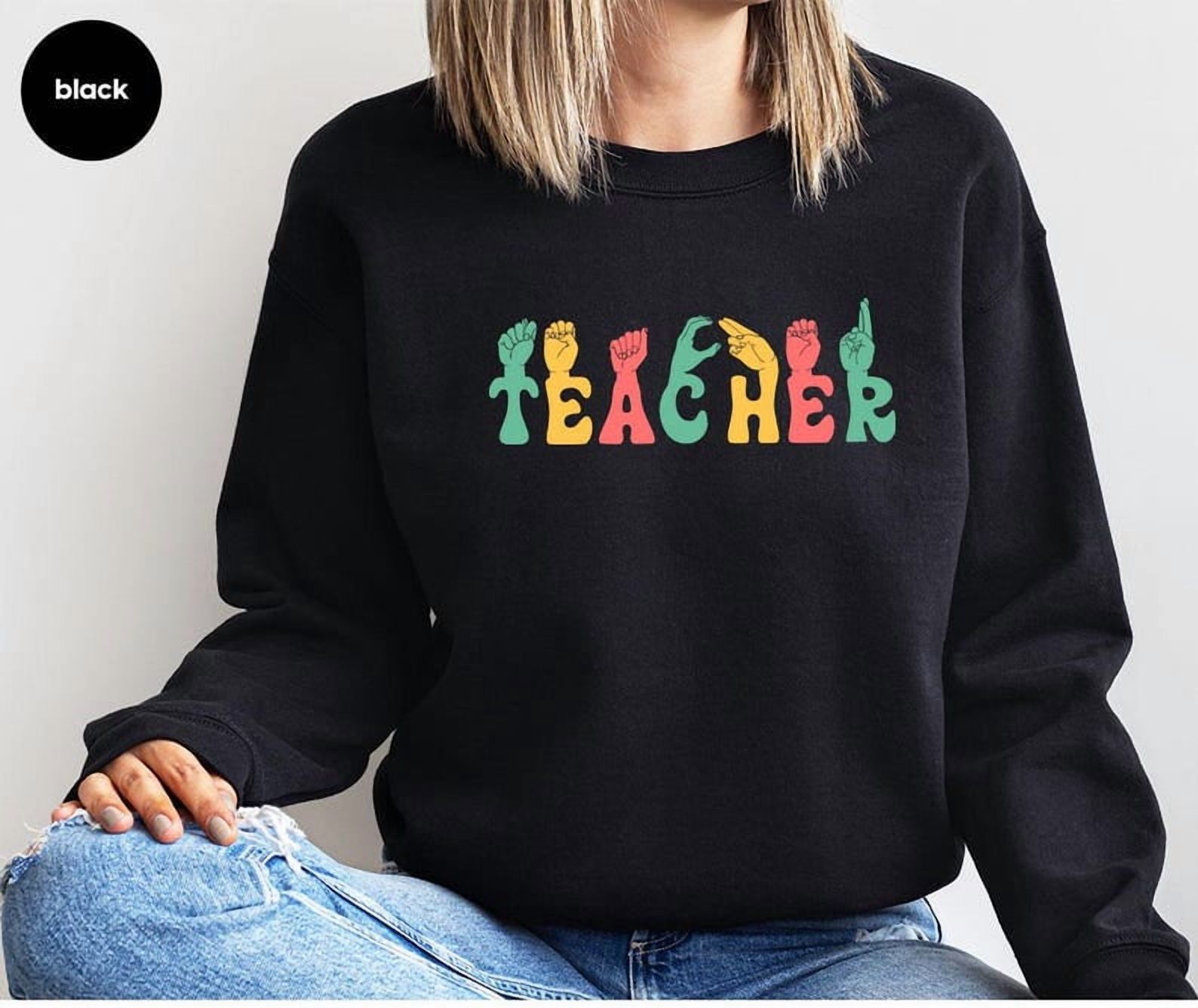 Bluey ASL Teacher Sweatshirt, Sign Language Sweatshirt, American Sign ...