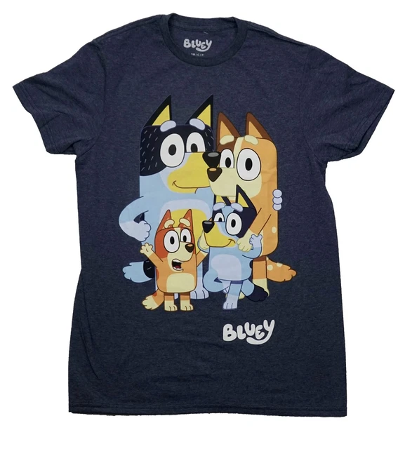 Bluey Adult T-Shirt -Chilli Bandit Bingo Bluey Over White Logo ...