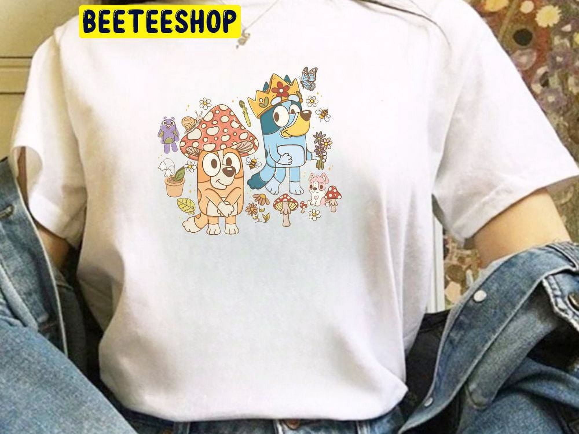 Bluey And Bingo Adult Cartoon Retro Trending Unisex T-Shirt ...