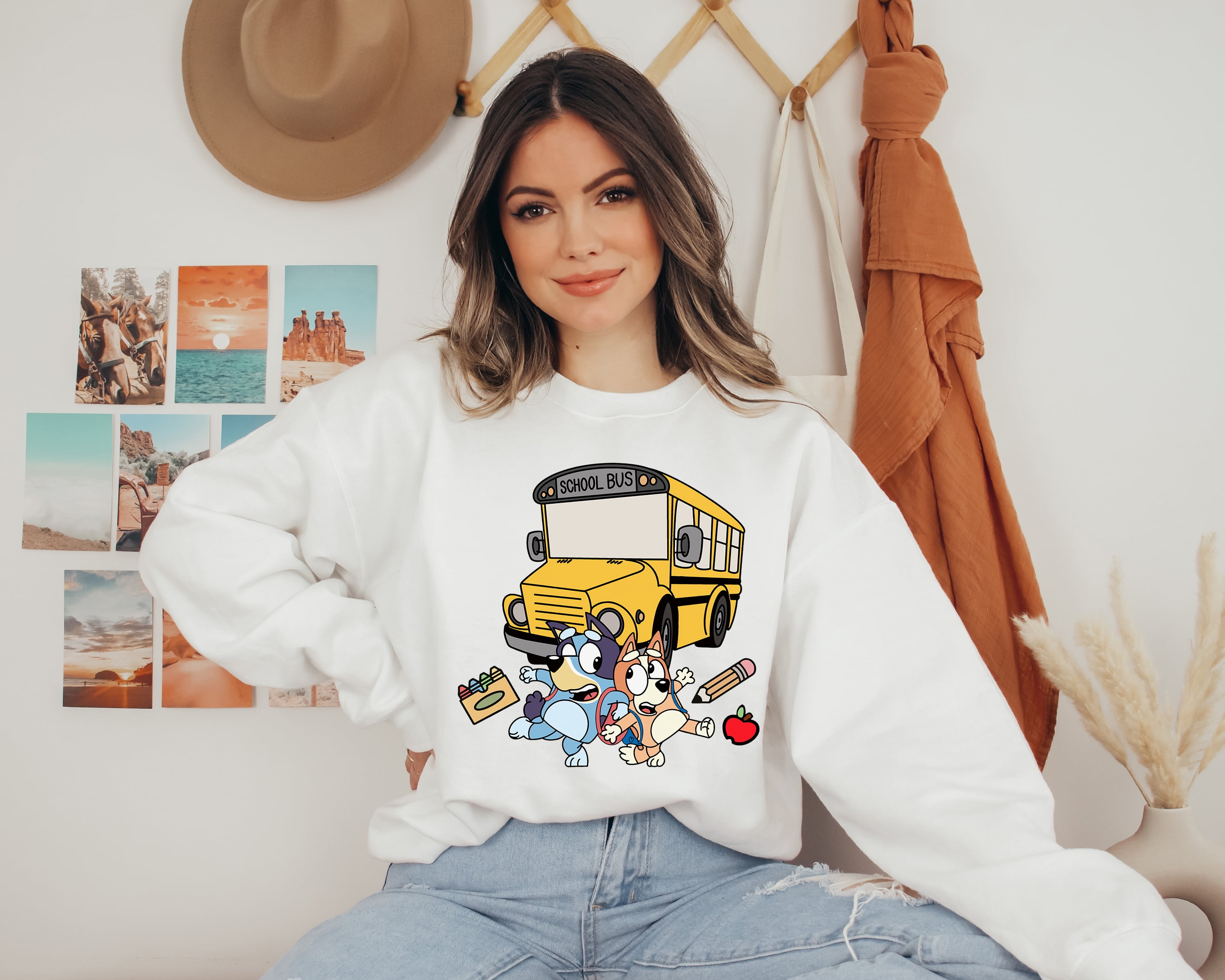 Bluey And Bingo Back To School Shirt Crewneck Sweatshirt, Size 4Xl, Tee ...