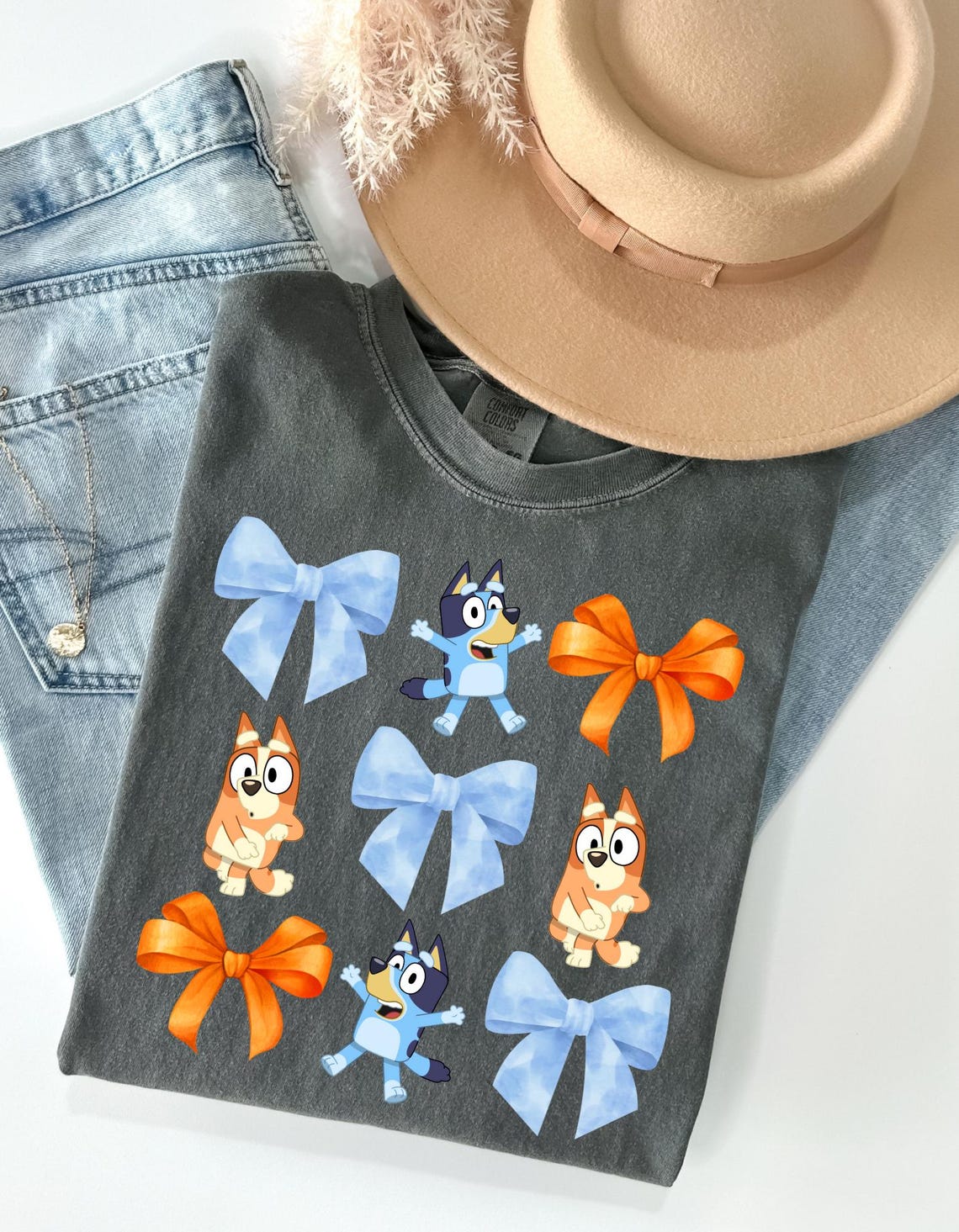 Bluey And Bingo Coquette Tee, Comfort Colors, Gildan Tee, Bluey And ...