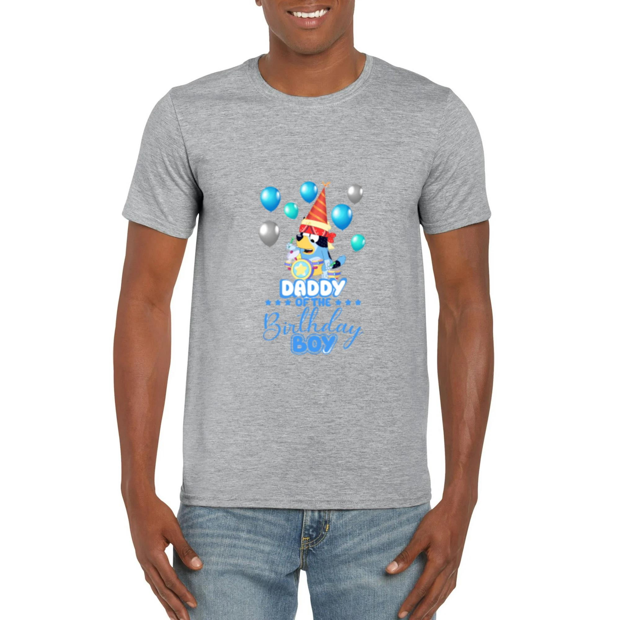Bluey And Bingo Daddy Happy Birthday Boy Kids Cartoon T-Shirt, for men ...