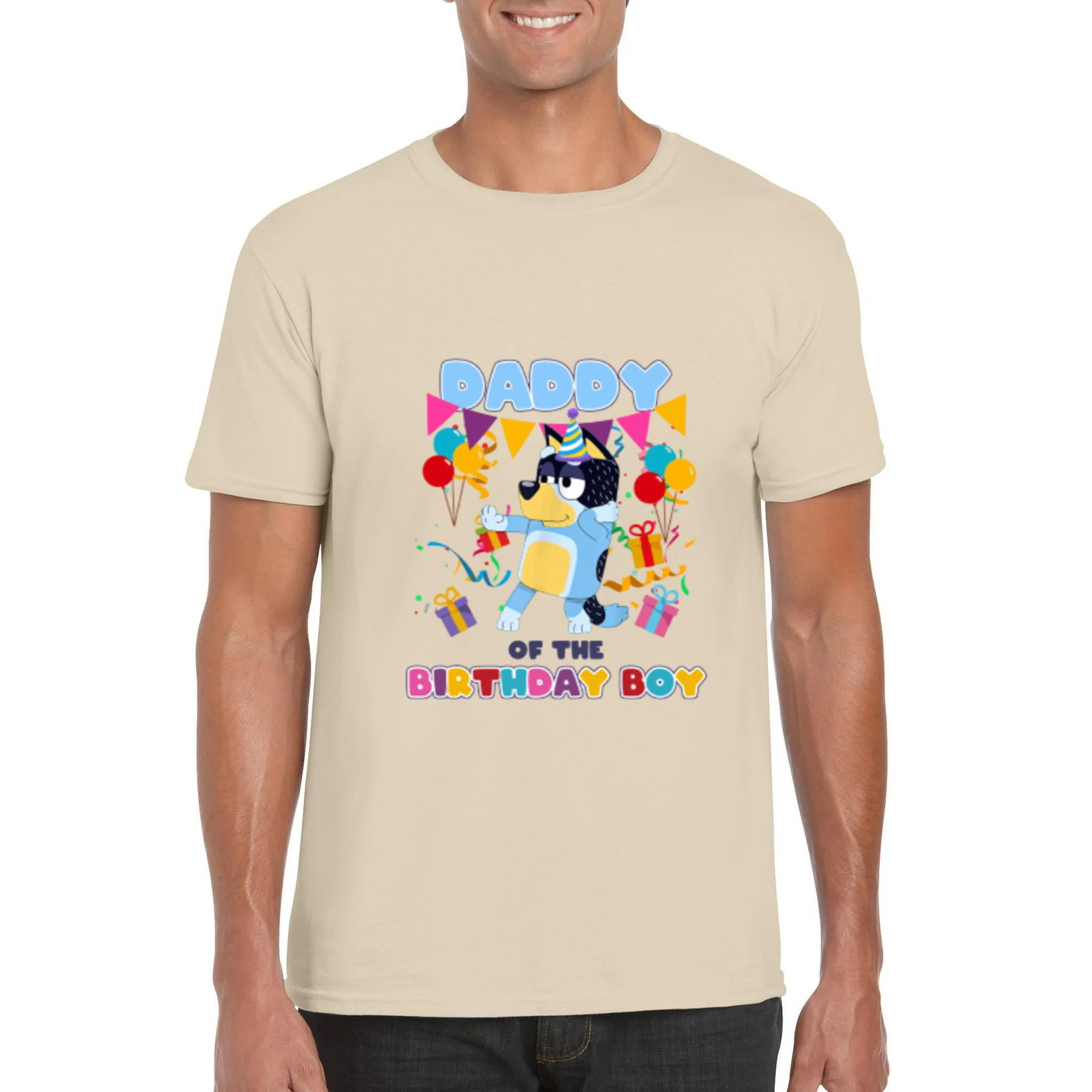 Bluey And Bingo Dady Happy Birthday Party Kids Cartoon T-Shirt, for men ...