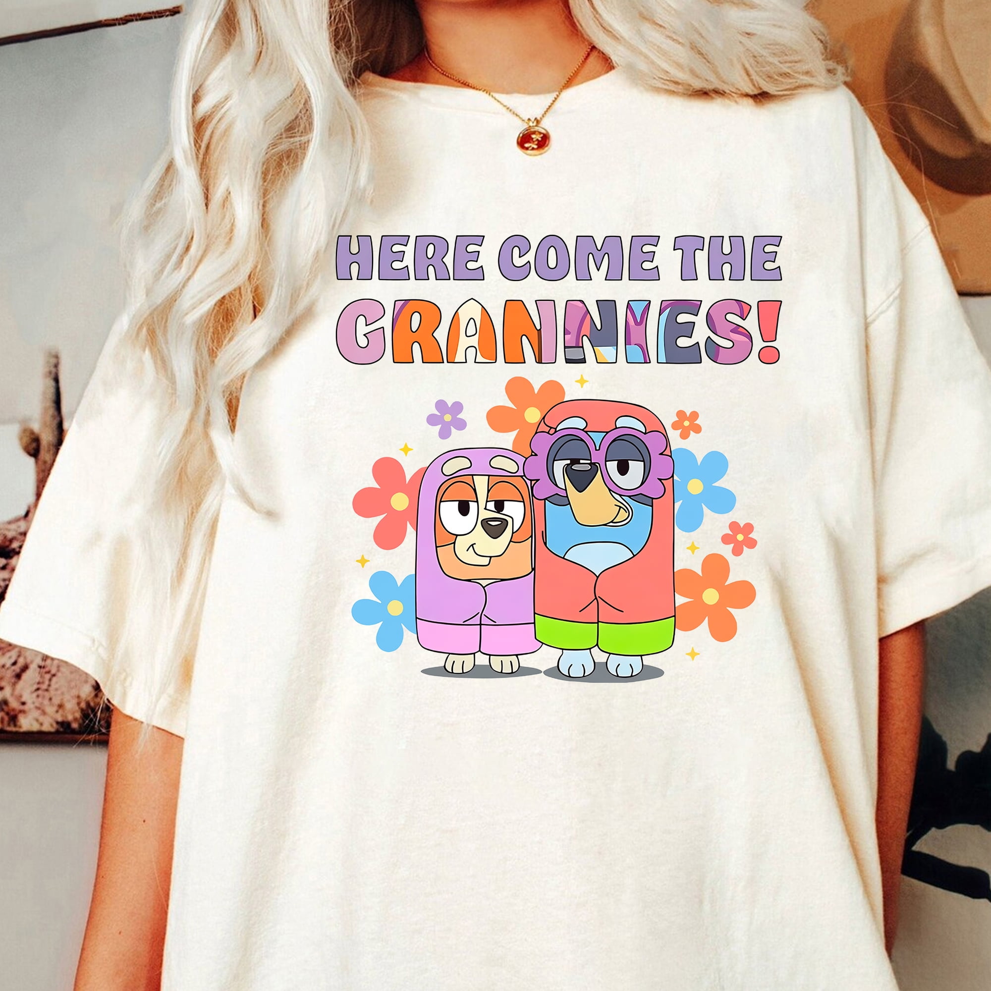 Bluey And Bingo Here Come The Grannies Vintage Shirt Comfort Colors ...