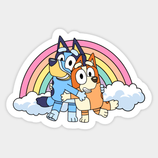Bluey And Bingo Rainbow Sticker Bluey Stickers For Kids, Bluey Stickers ...