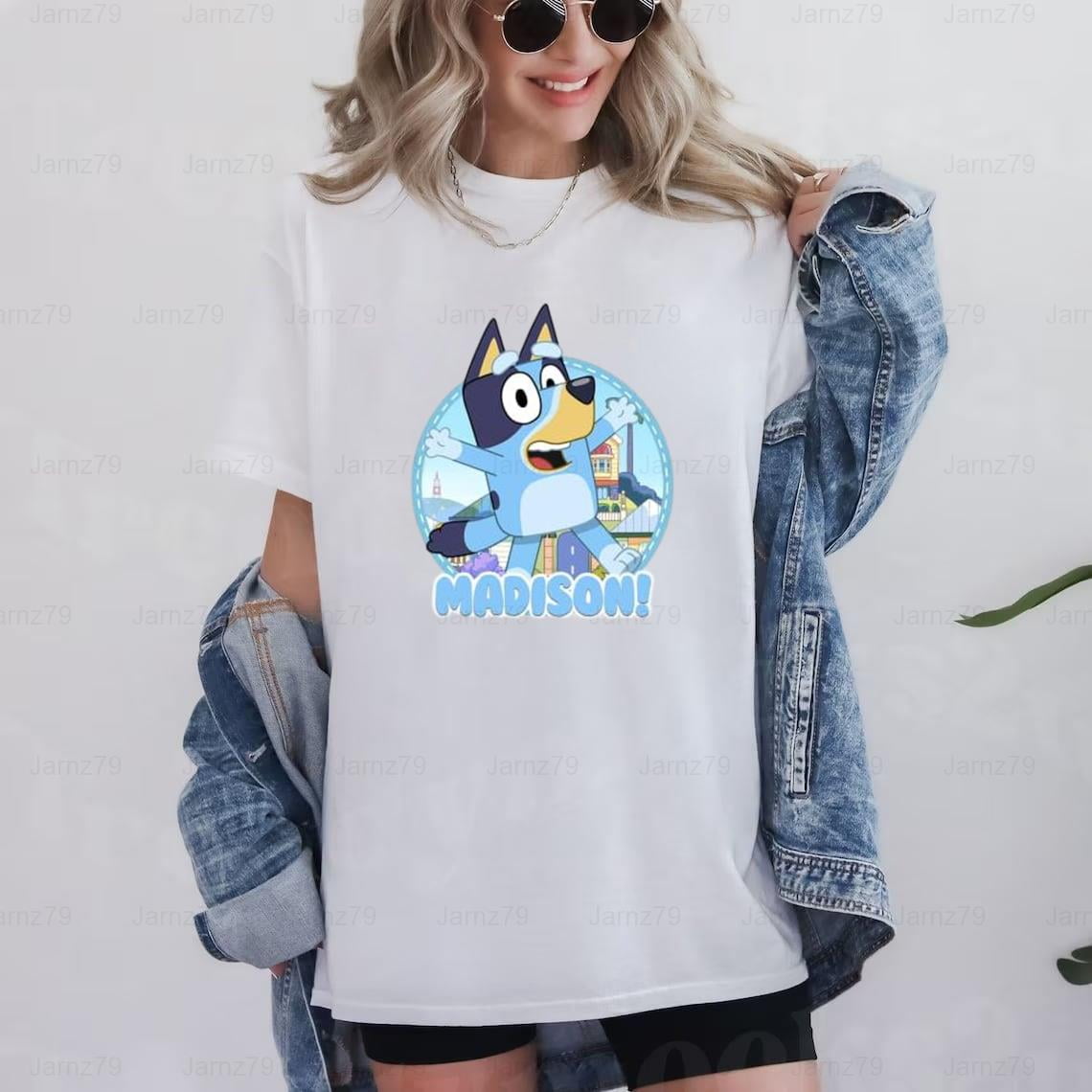 Bluey And Bingo T-Shirt Madison Name Cartoon Character Art, for men ...