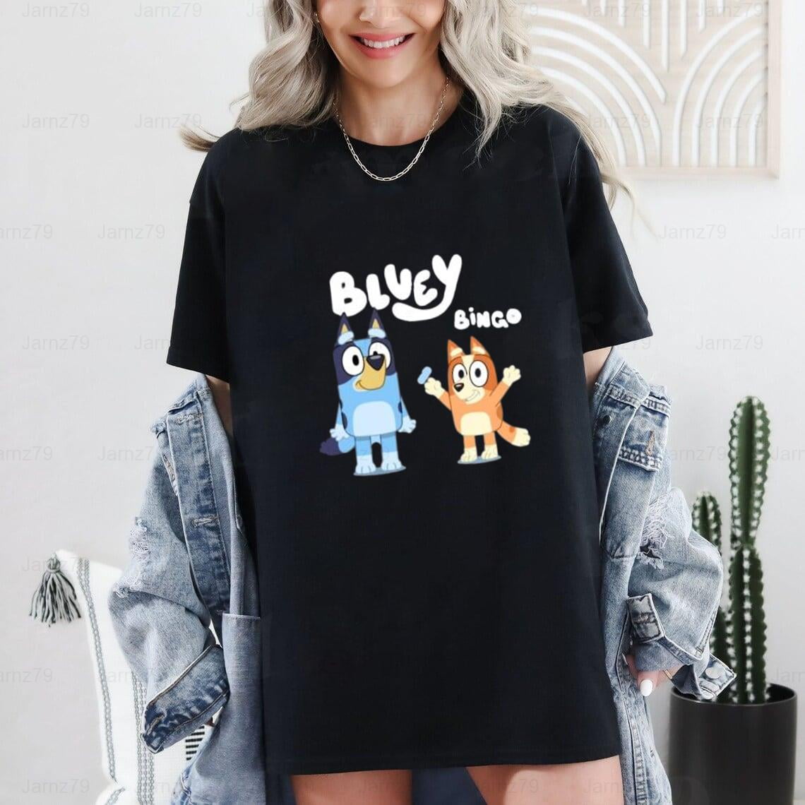Bluey And Bingo T-Shirt Playful Cartoon Family Matching Fun, for men & women, up to size 5XL ...