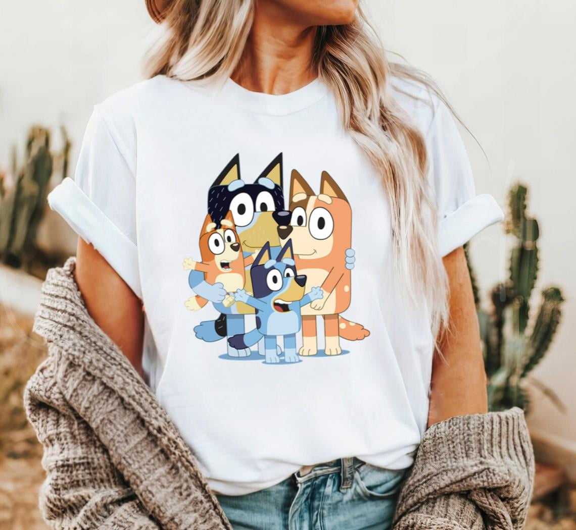 Bluey Bluey And Family Tshirt Unisex Garment-Dyed T-Shirt, Bluey Family ...