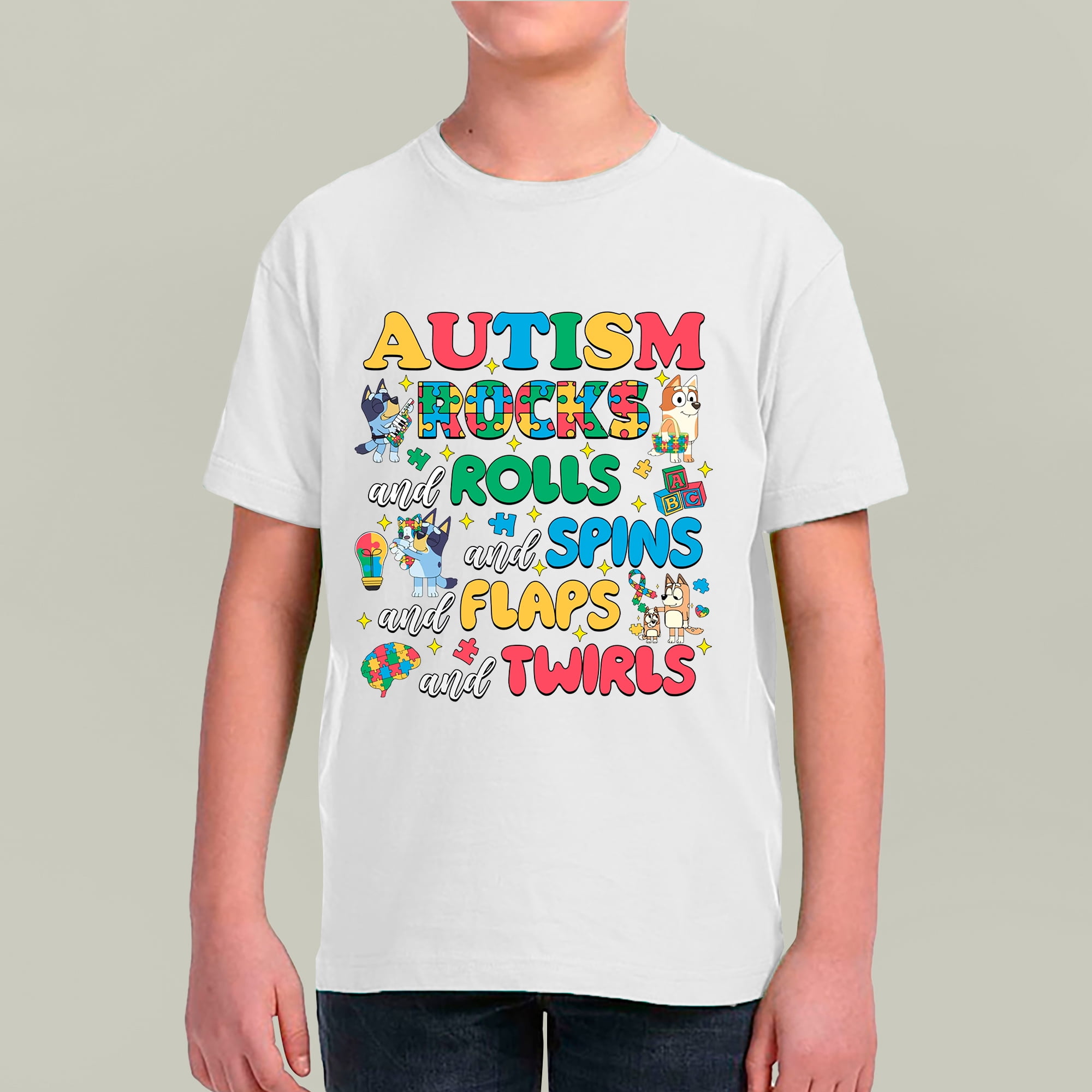 Bluey Autism Rocks And Rolls And Spins And Flaps And Twirls Teacher T ...