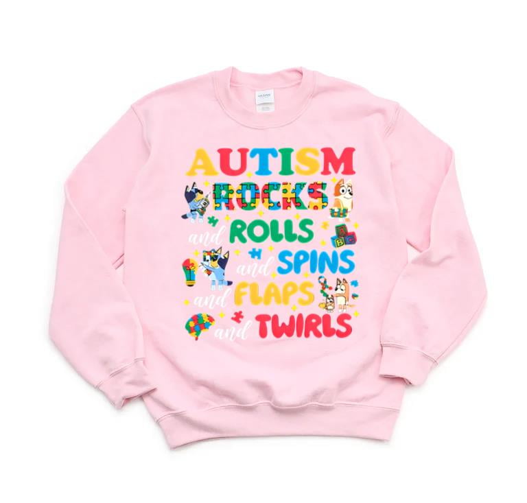 Bluey Autism Rocks Puzzle Awareness Support Gift Sweatshirt V1130138 ...