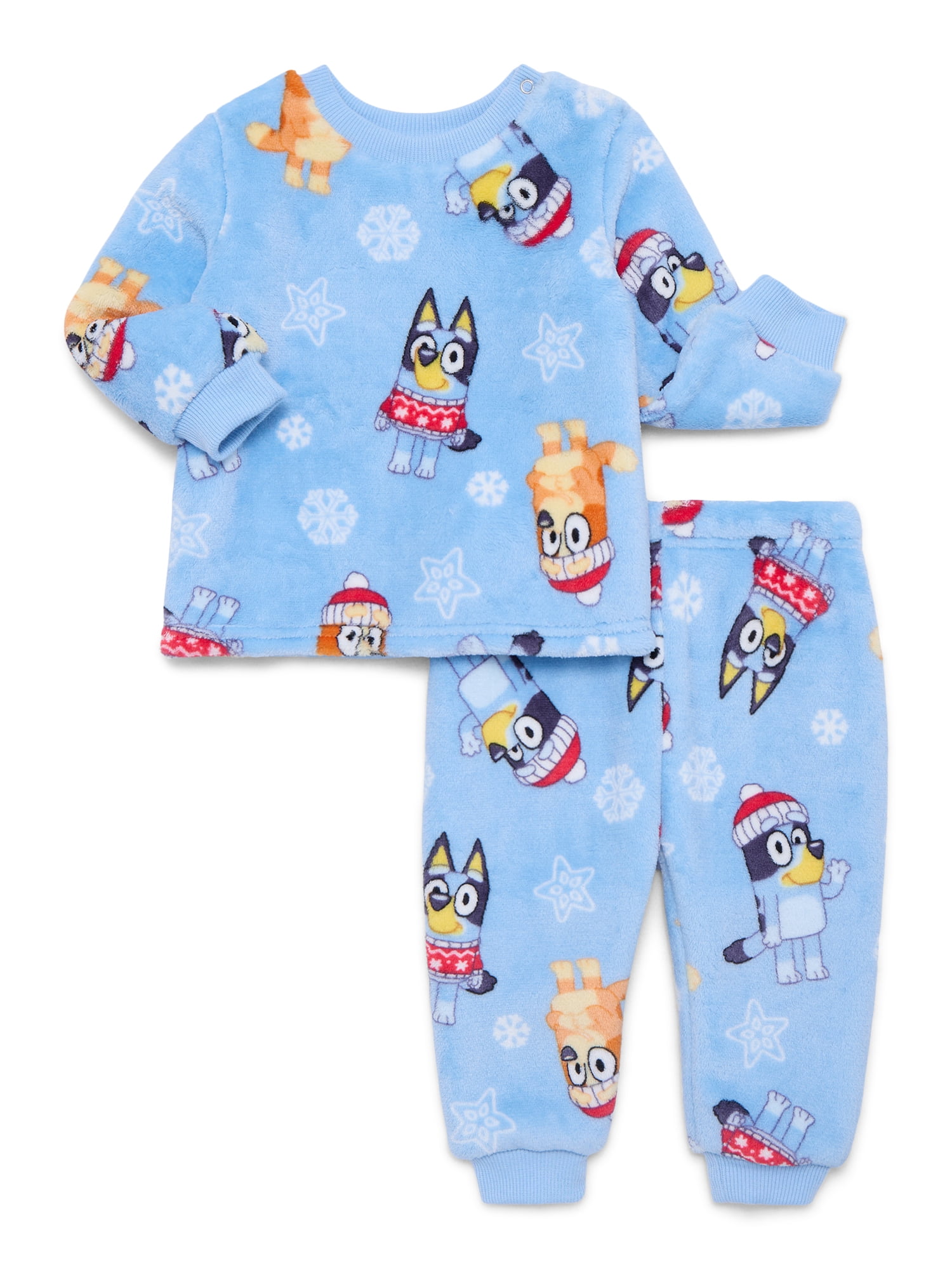 Christmas Bluey Unisex Baby Print Plush Top and Pants Set, 2-Piece ...