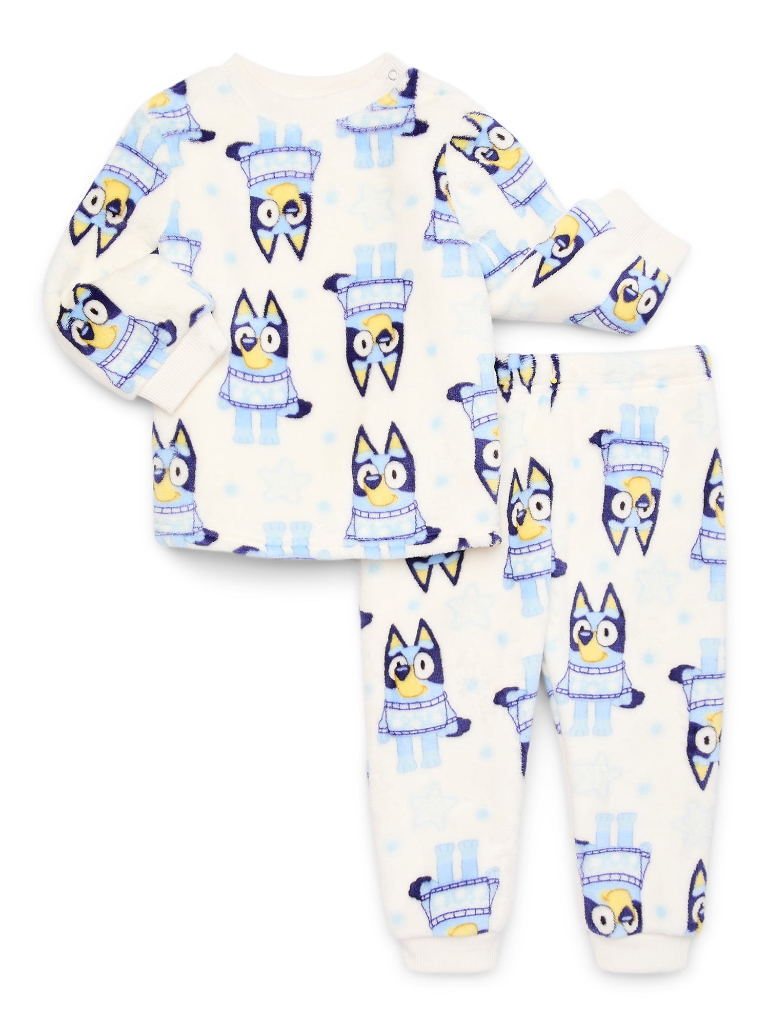 Bluey Baby All Over Plush Print Pajama Set, 2-Piece, Sizes 0/3 Months ...