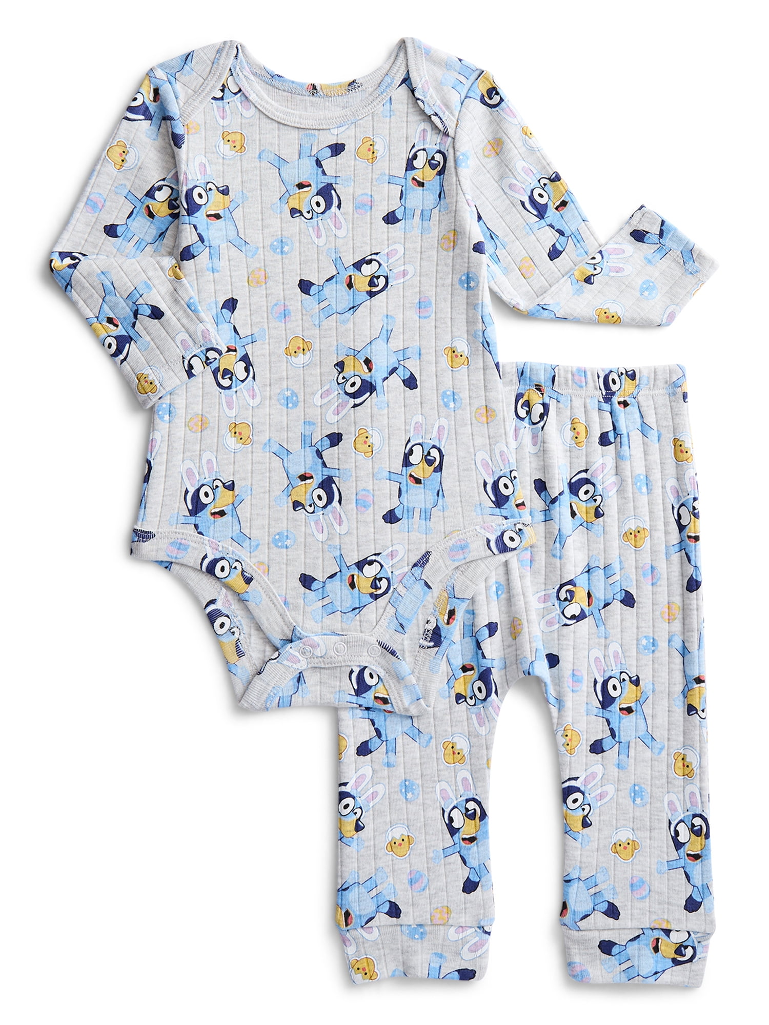 Bluey Unisex Baby Easter Long Sleeve Bodysuit with Matching Joggers, 2 ...