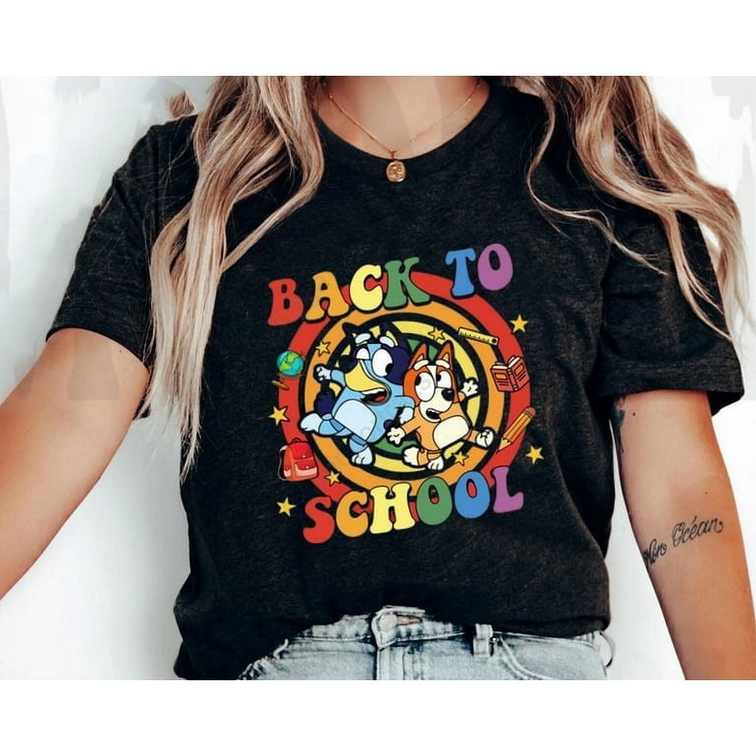 Bluey Back To School Retro Shirt, Bluey Kindergarten Shirt, Size M, Tee ...