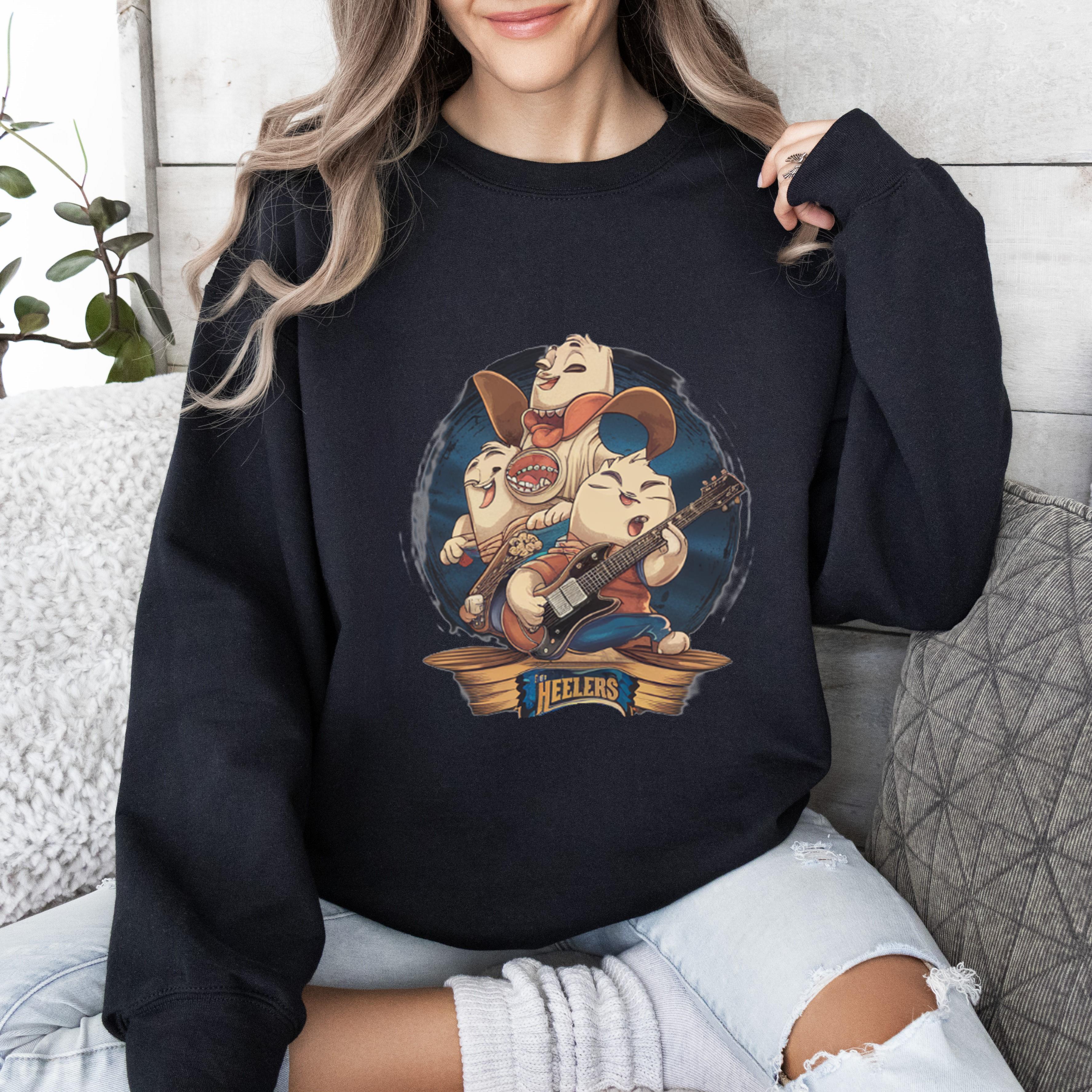 Bluey Band SWEATSHIRT with Instruments Cartoon Rock Concert Graphic ...