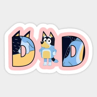 Bluey Bandit Dad Sticker Bluey Stickers For Kids, Bluey Stickers Party ...