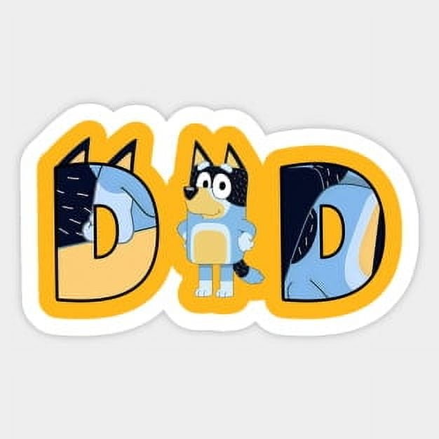 Bluey Bandit Dad Sticker Bluey Stickers For Kids, Bluey Stickers Party ...