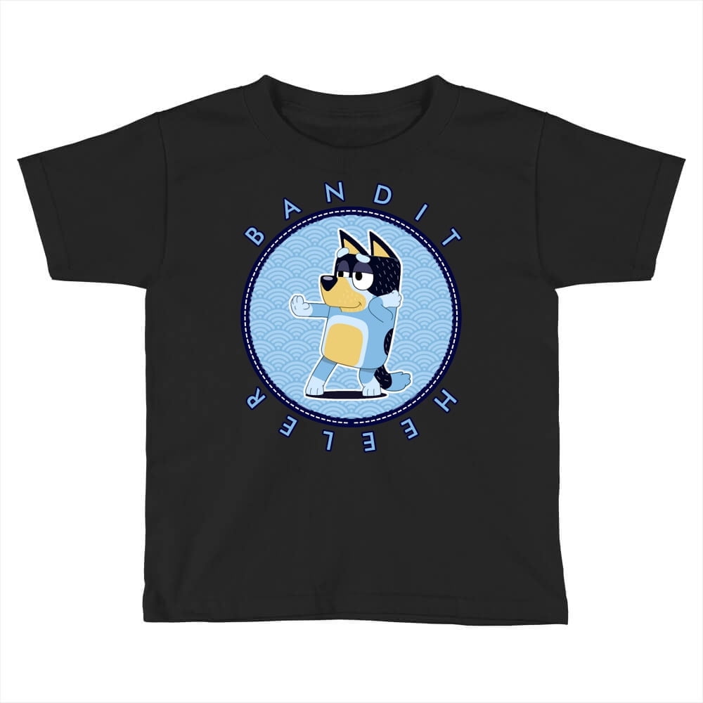 Bluey Bandit Heeler Toddler Tee, Fun Bluey Design, Birthday Celebration ...