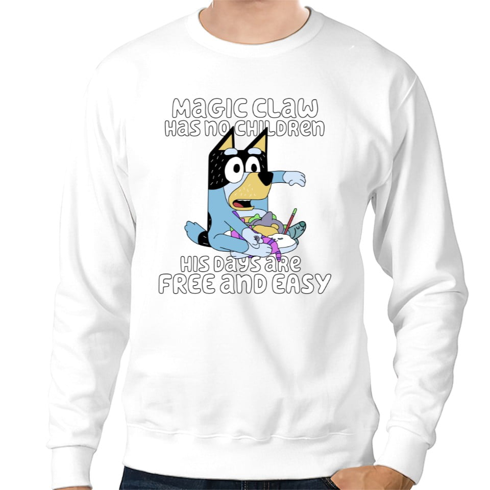 Bluey Bandit Magic Claw Quote Dad T Shirt Sweatshirts, Crewneck ...