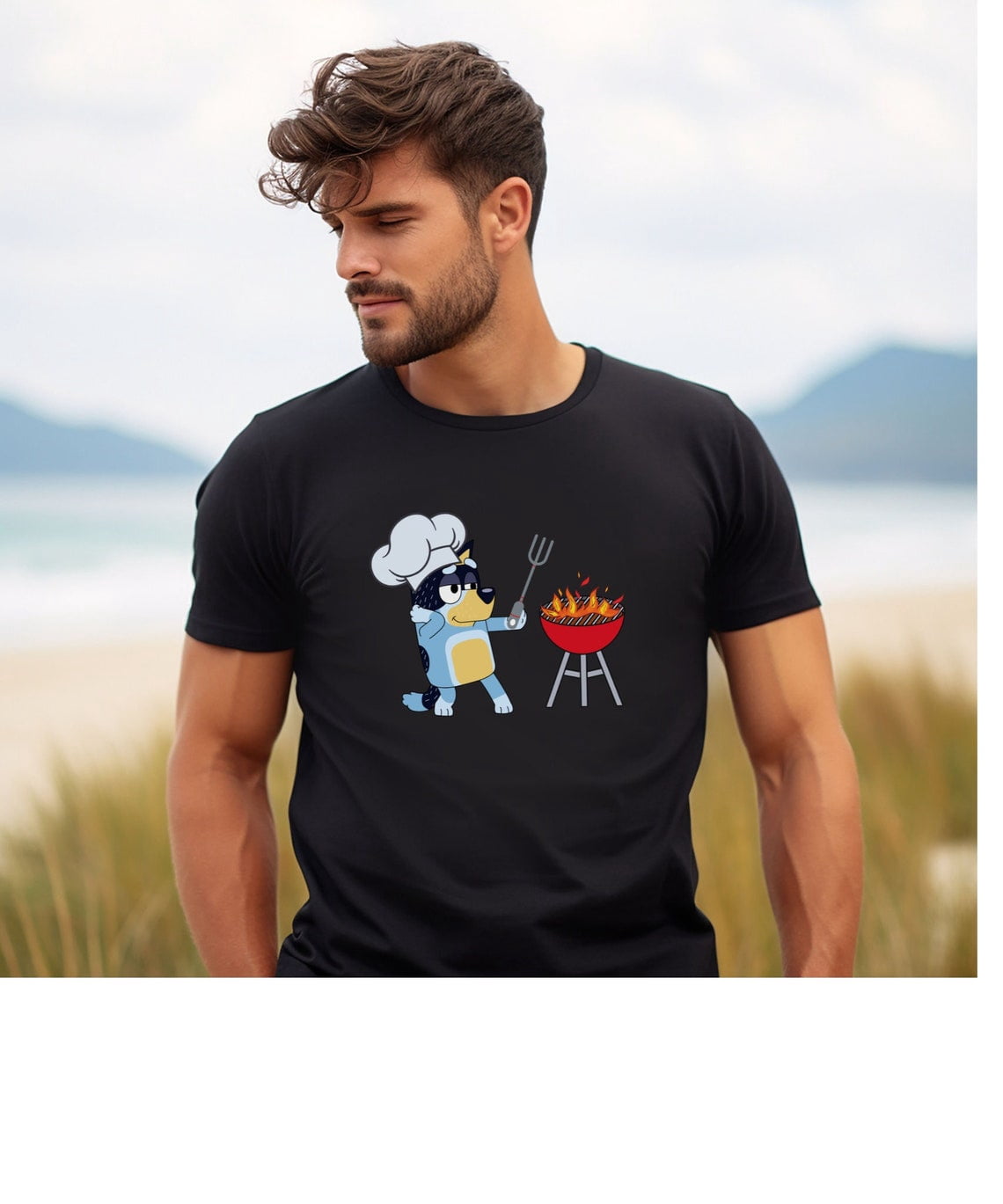 Bluey Bandit T-hirt, Bandit Heeler Tee, Fathers Day Shirt, Bluey Bandit ...