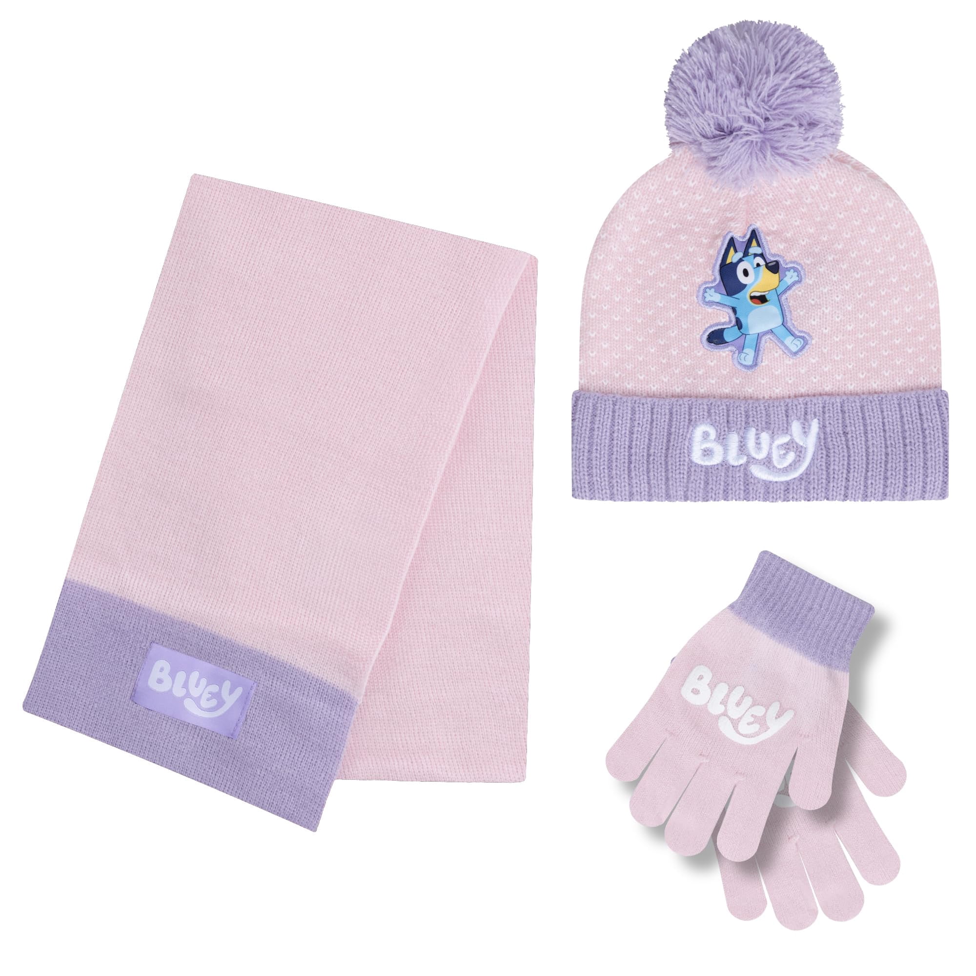 Bluey Bandit and Chilli Toddler Hat with Winter Mittens for Kids ? Warm ...